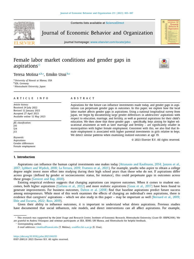 4-Female Labor Market Conditions and Gender Gaps in Aspirations | PDF ...