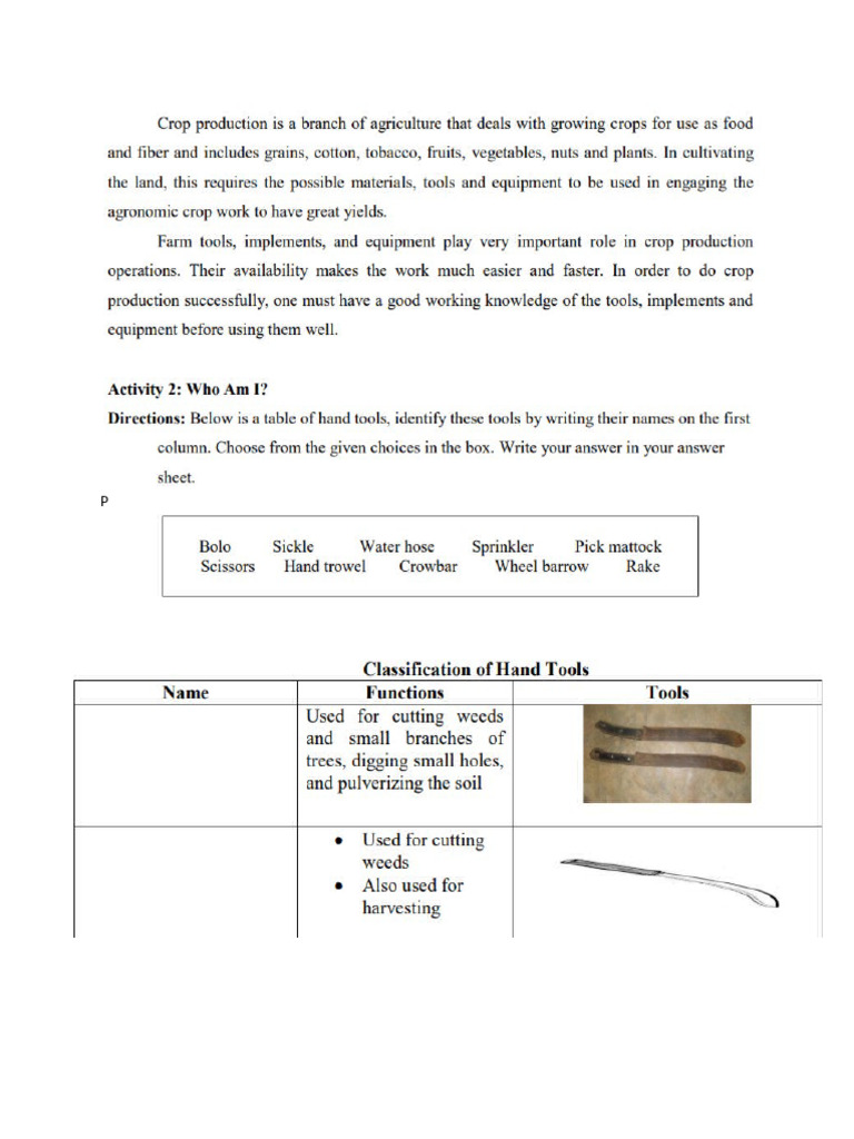 Activity Sheets TLE 10 | PDF