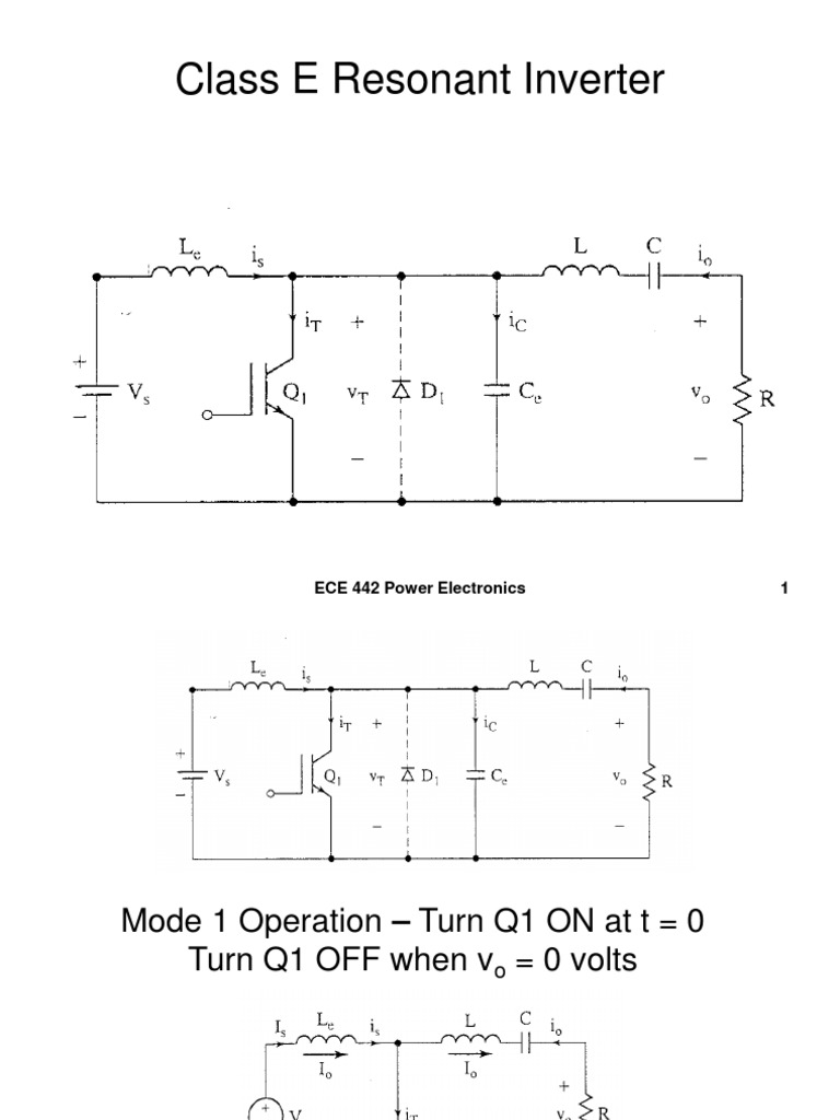 Class E Resonant Inverter | PDF | Power Electronics | Power Inverter