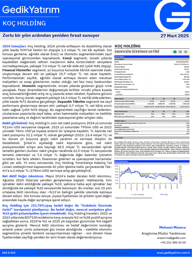 Sirket Guncelleme Raporu - KCHOL - 20250325 | PDF