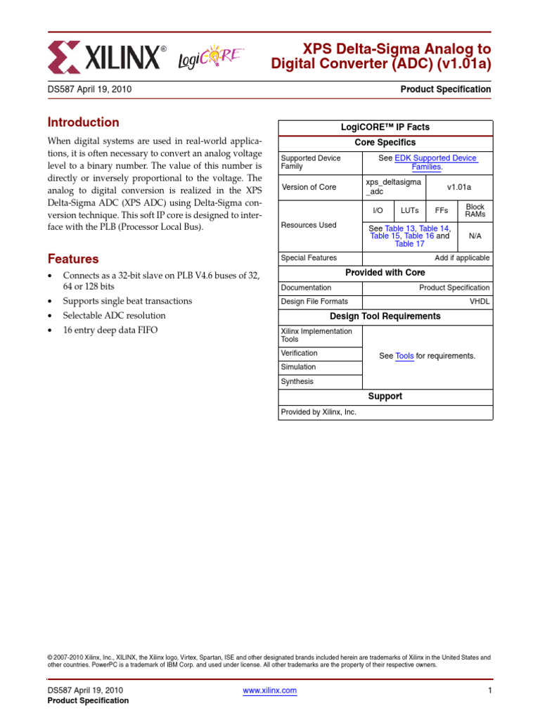 Xps Deltasigma Adc | PDF | Analog To Digital Converter | Analogue Electronics