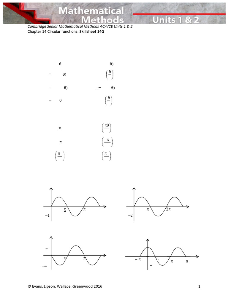 Features of Graphs of Sine and Cosine_Skillsheet | PDF | Trigonometric Functions | Combinatorics
