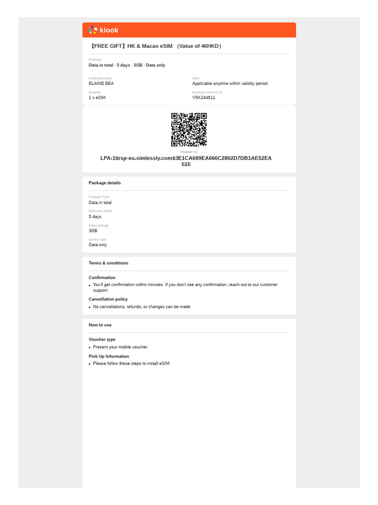 ESIM Voucher | PDF