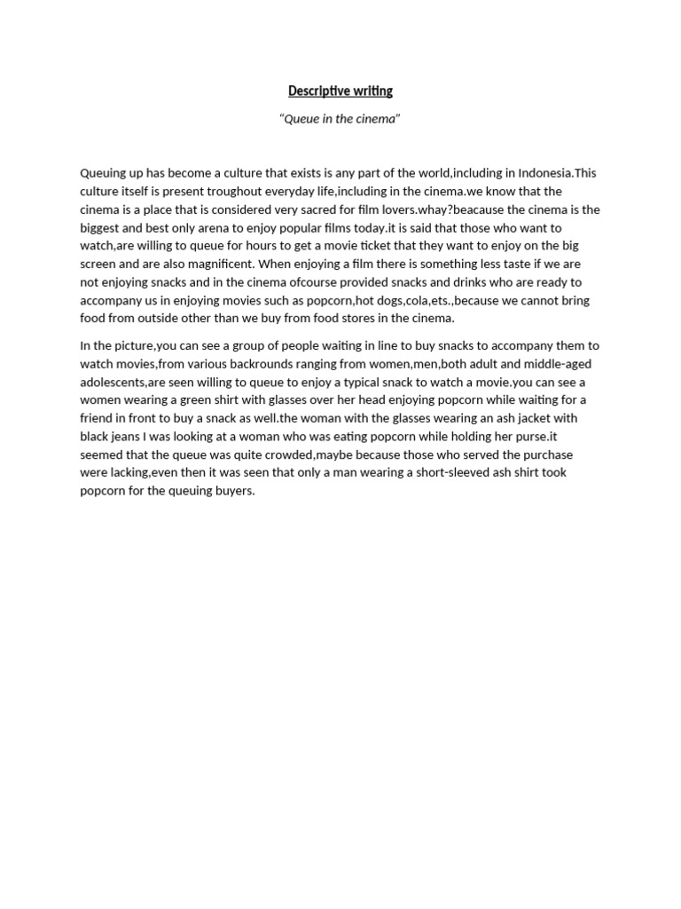 Tugas Descriptive Writing | PDF