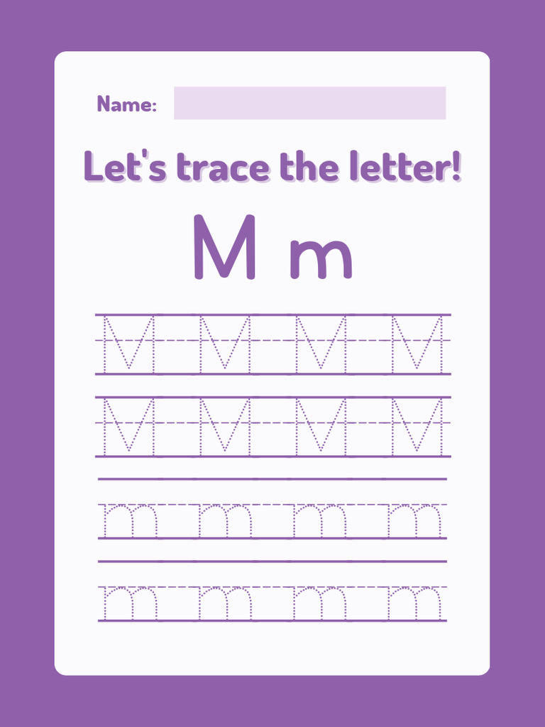 Let's Trace The Letter! Let's Trace The Letter!: MMMM MMMM MMMM MMMM | PDF