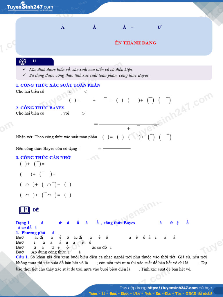 Buoi 32 Xac Suat Co Dieu Kien Tiet 3 1729472987 | PDF