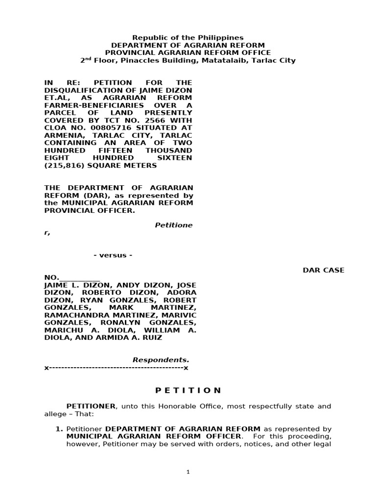 1. Petition-for-Disqualification-MARO-Jaime Dizon et al. | PDF | Common Law | Justice