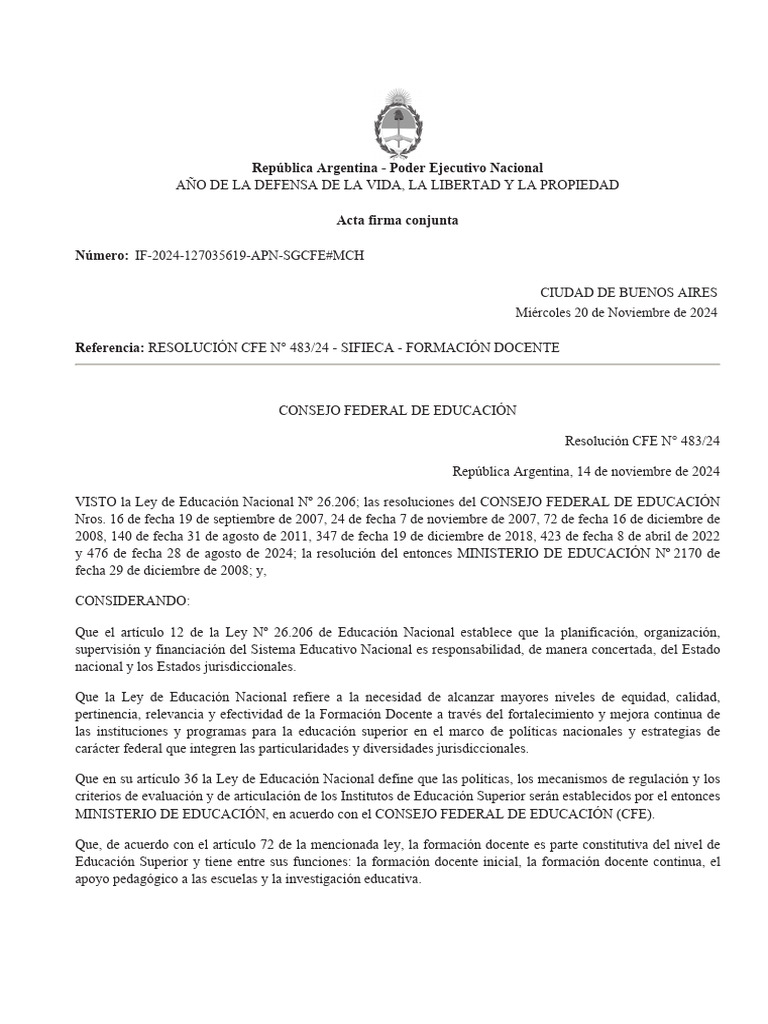 Rcfe 483-24 | PDF | Evaluación | Plan de estudios