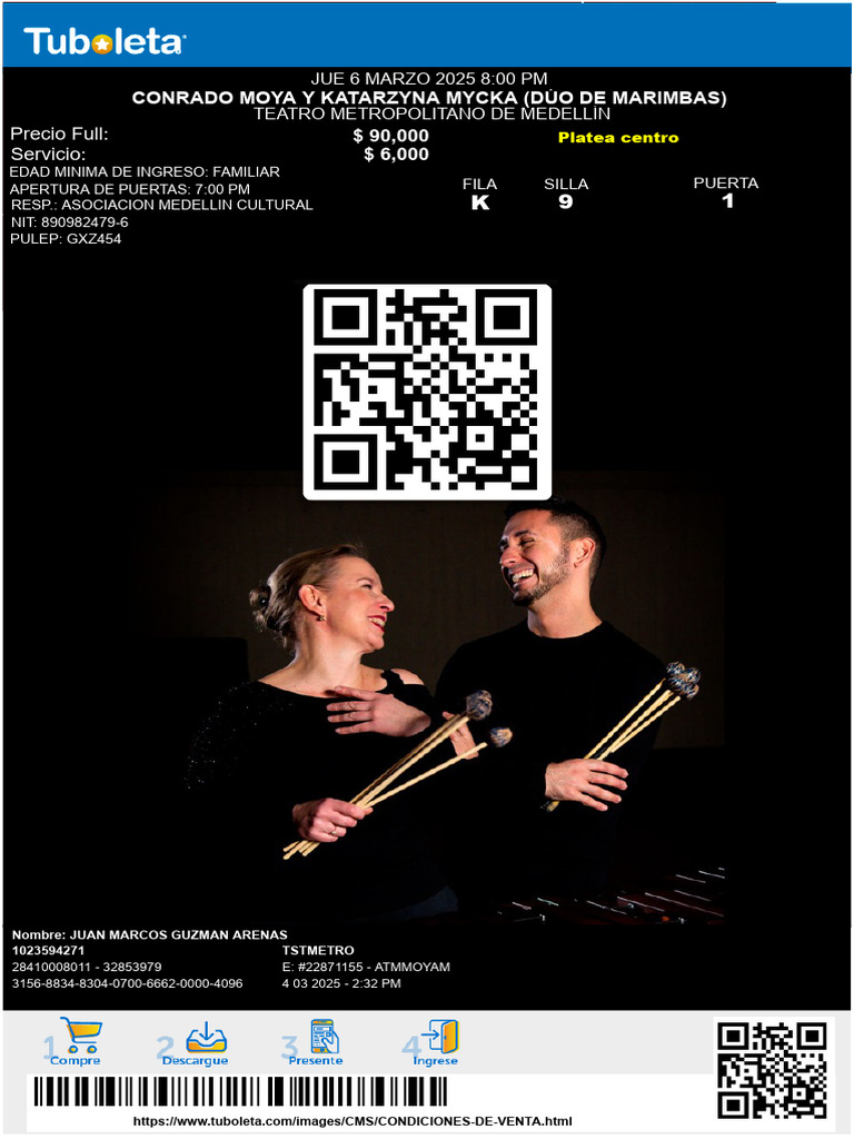 Entrada Conrado Moya y Katarzyna Mycka Duo de Marimbas Juan Marcos Guzman Arenas | PDF