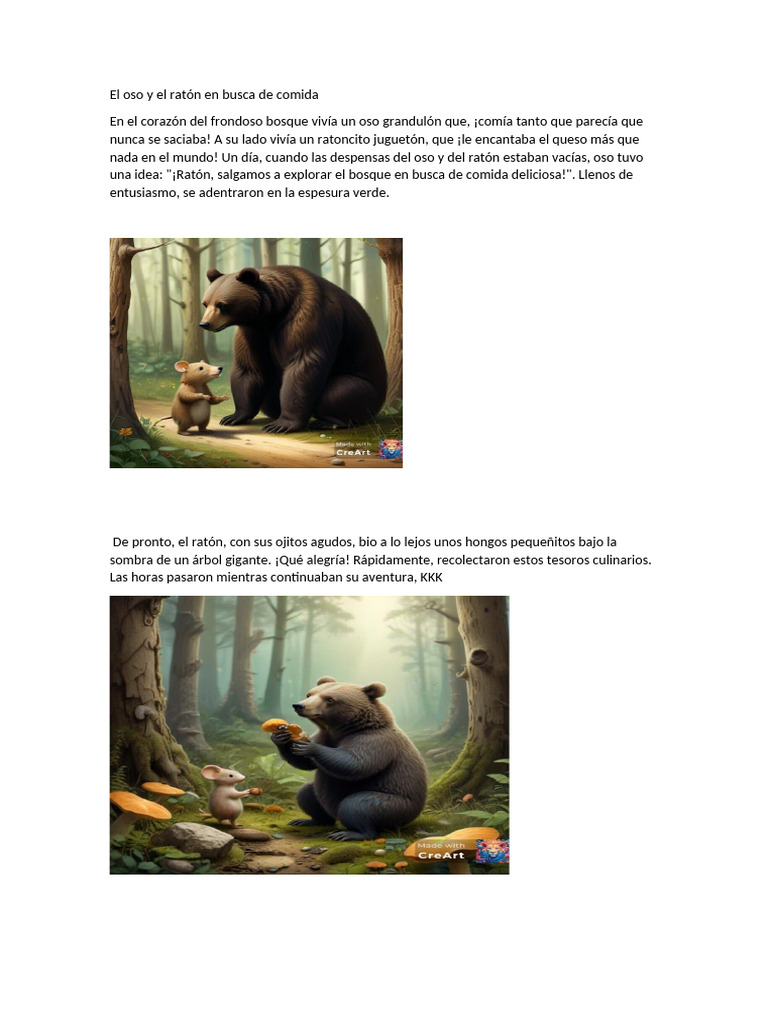El oso y el ratón: Aventura culinaria | PDF