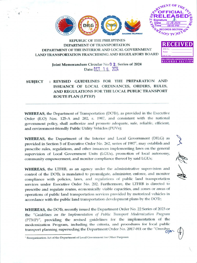DOTr DILG LTFRB JMC02S2024 ...