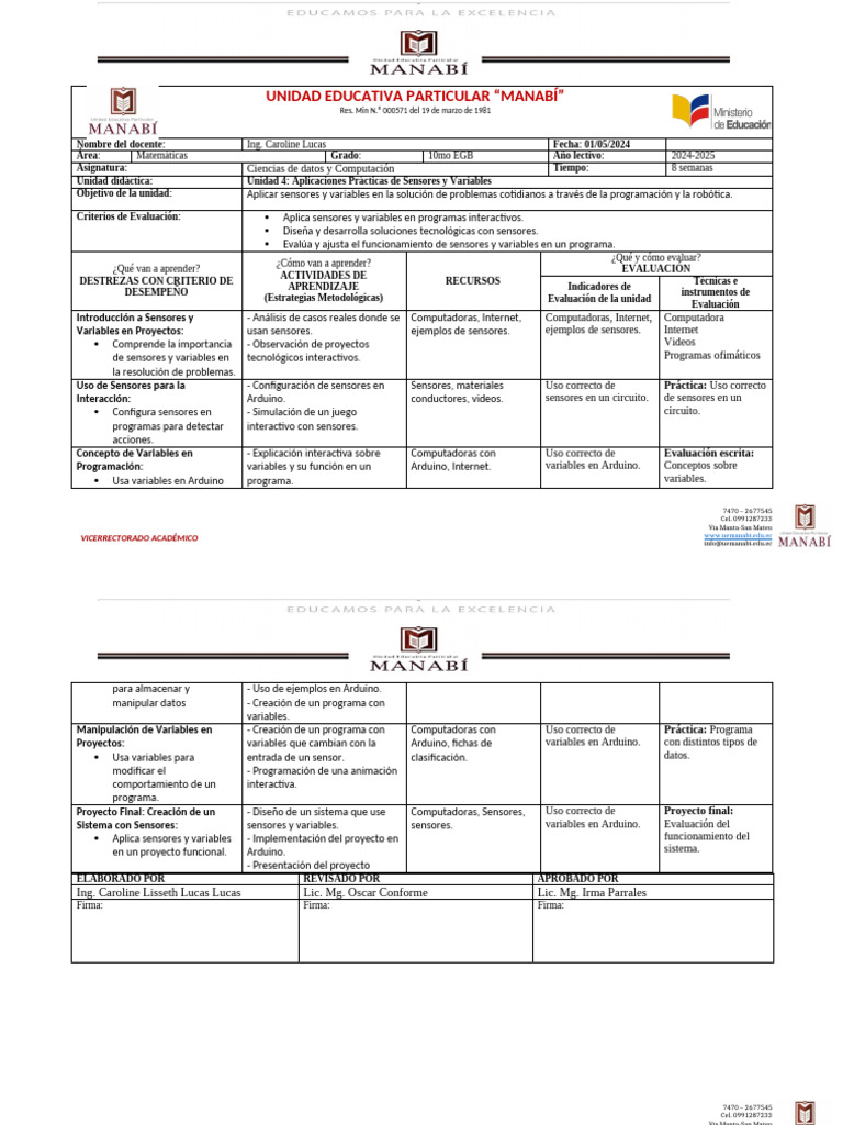 Pud 4 Decimo | PDF | Evaluación | Sensor