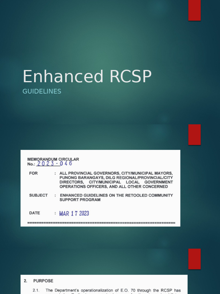 RCSP Enhanced Guidelines | PDF