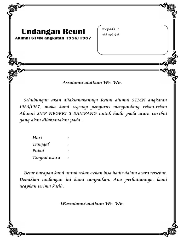 Undangan Reuni | PDF