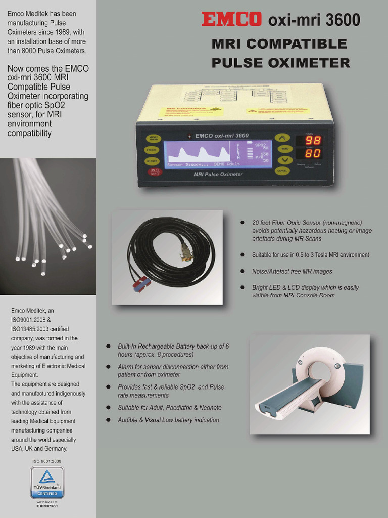 EMCO MRI PULSE OXIMETER | PDF