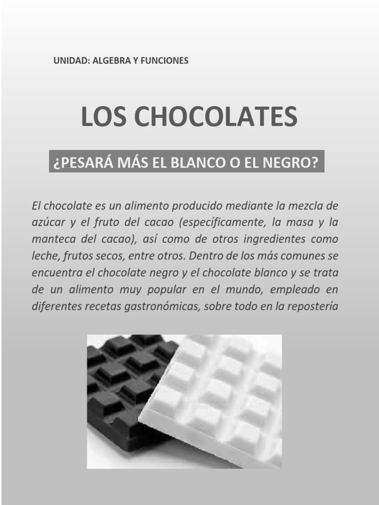 SM6 Propedeutico - Chocolate | PDF | Chocolate | Ecuaciones
