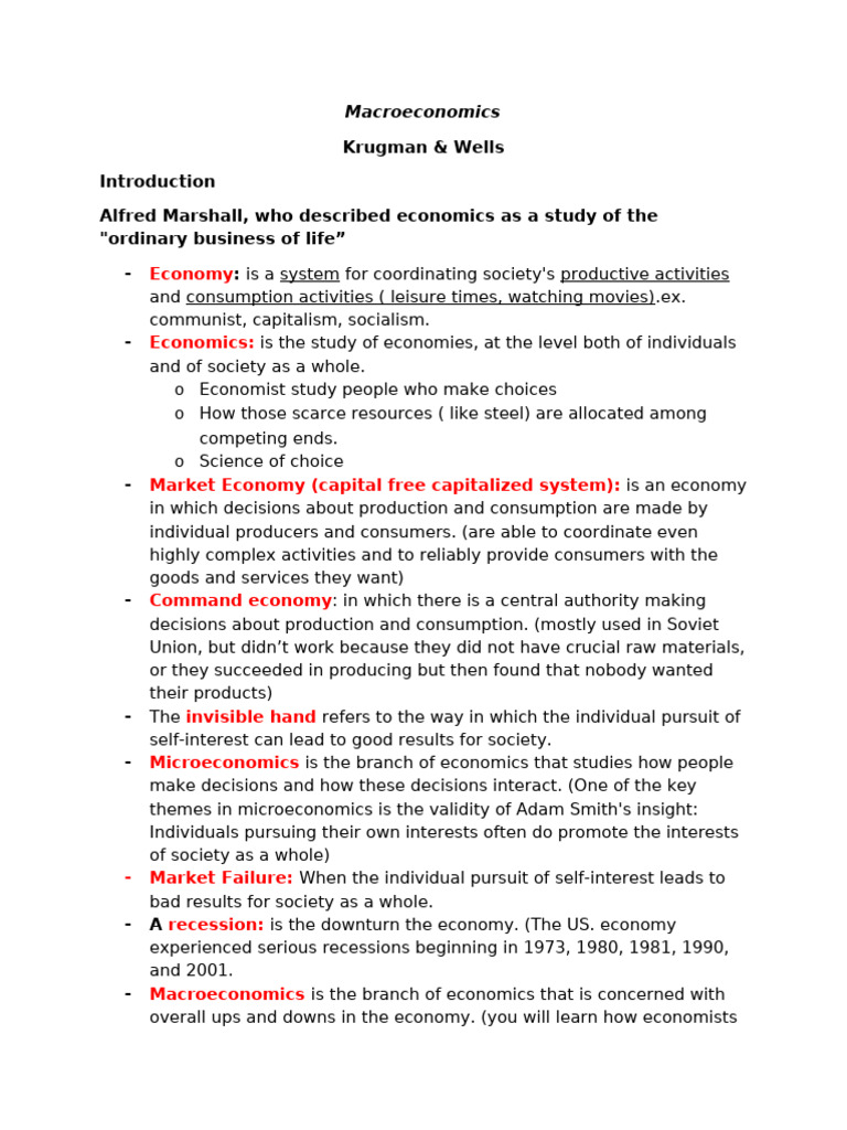Macroeconomics - Chapter 1 | PDF | Demand | Demand Curve