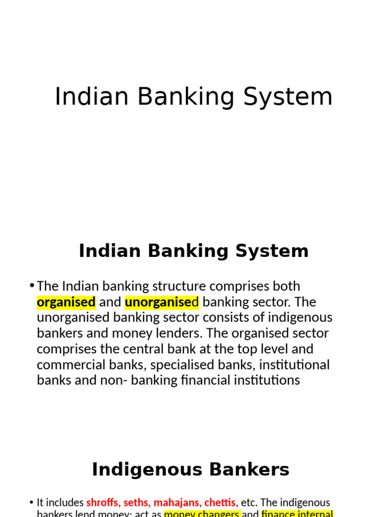 4.indian Banking System | PDF | Banks | Reserve Bank Of India