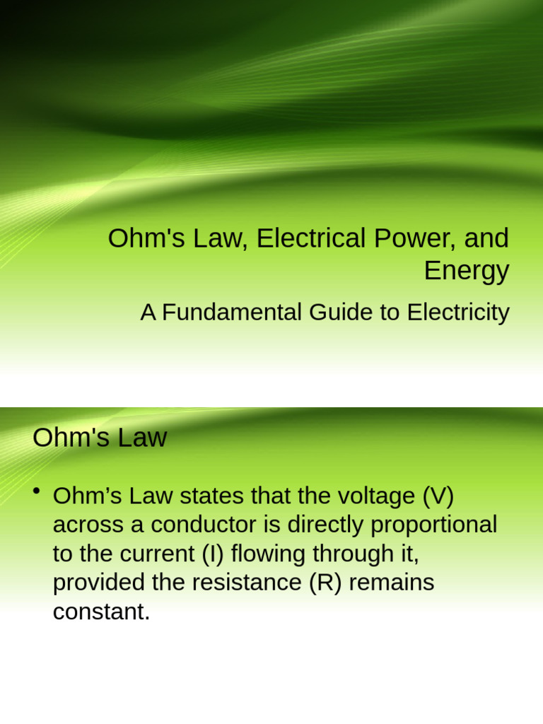 Ohms Law Power Energy-Copy | PDF | Electric Power | Resistor