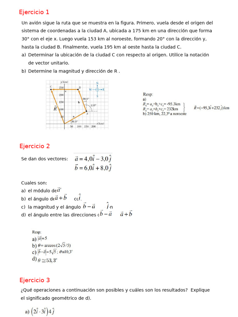 Clase 2 Ejercicios | PDF | Vector Euclidiano | Geometria clasica