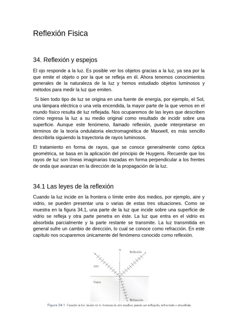 Reflexión y Refracción Física | PDF | Reflexión (Física) | Espejo