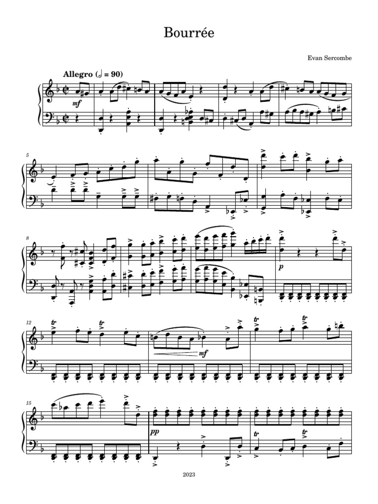 Evan Sercombe - Bourrée | PDF