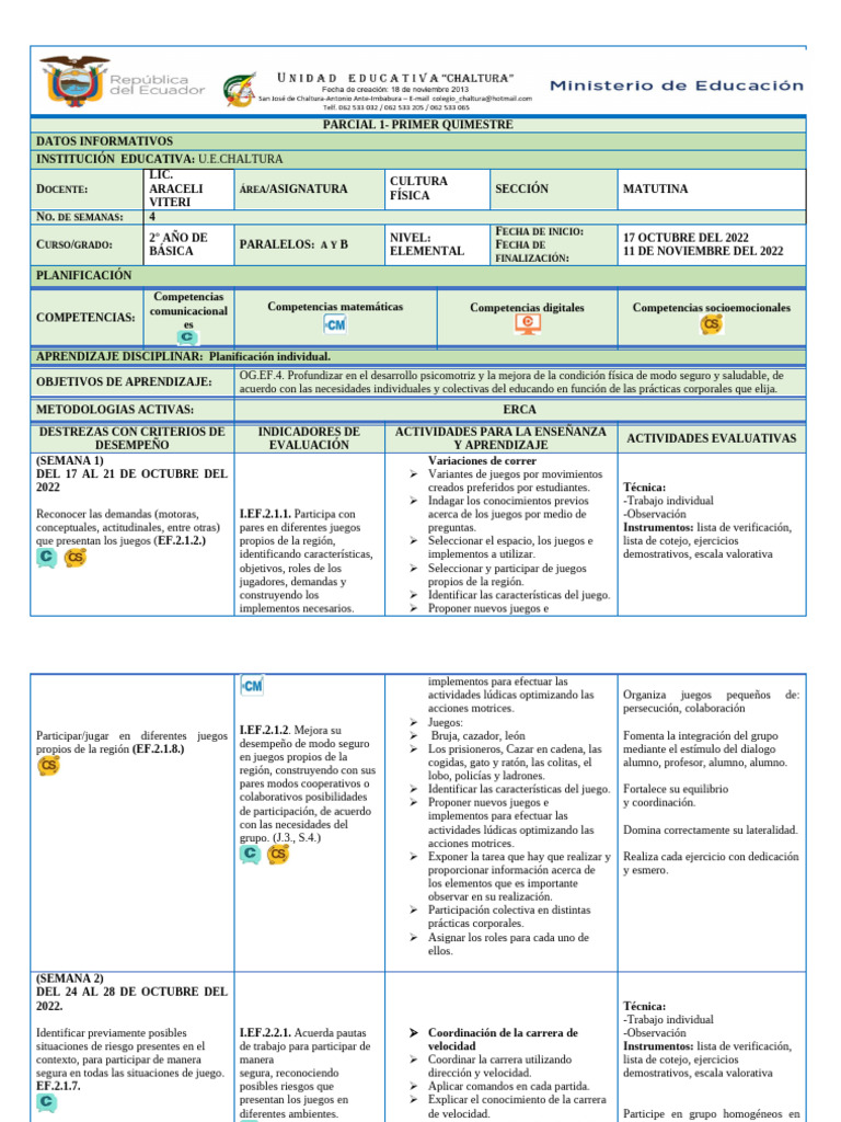 CCFF 2° Egb Microcurricular Proyecto - 1 | PDF | Aprendizaje | Enseñando