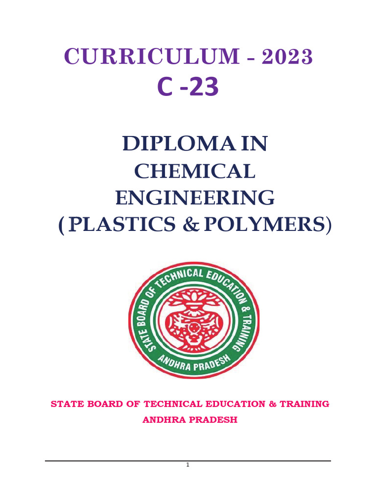 2023 Diploma in Chemical Engineering Curriculum | PDF | University And College Admission ...