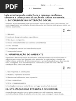 Escala CARS2-HF para Avaliação do Autismo | PDF | Psicologia | Ciências ...