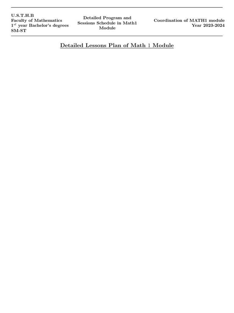 Math 1 Program (English Version) | PDF | Function (Mathematics ...