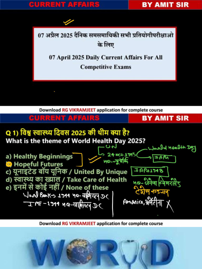 7 April Current Affairs by Amit Jindal Sir - Compressed | PDF