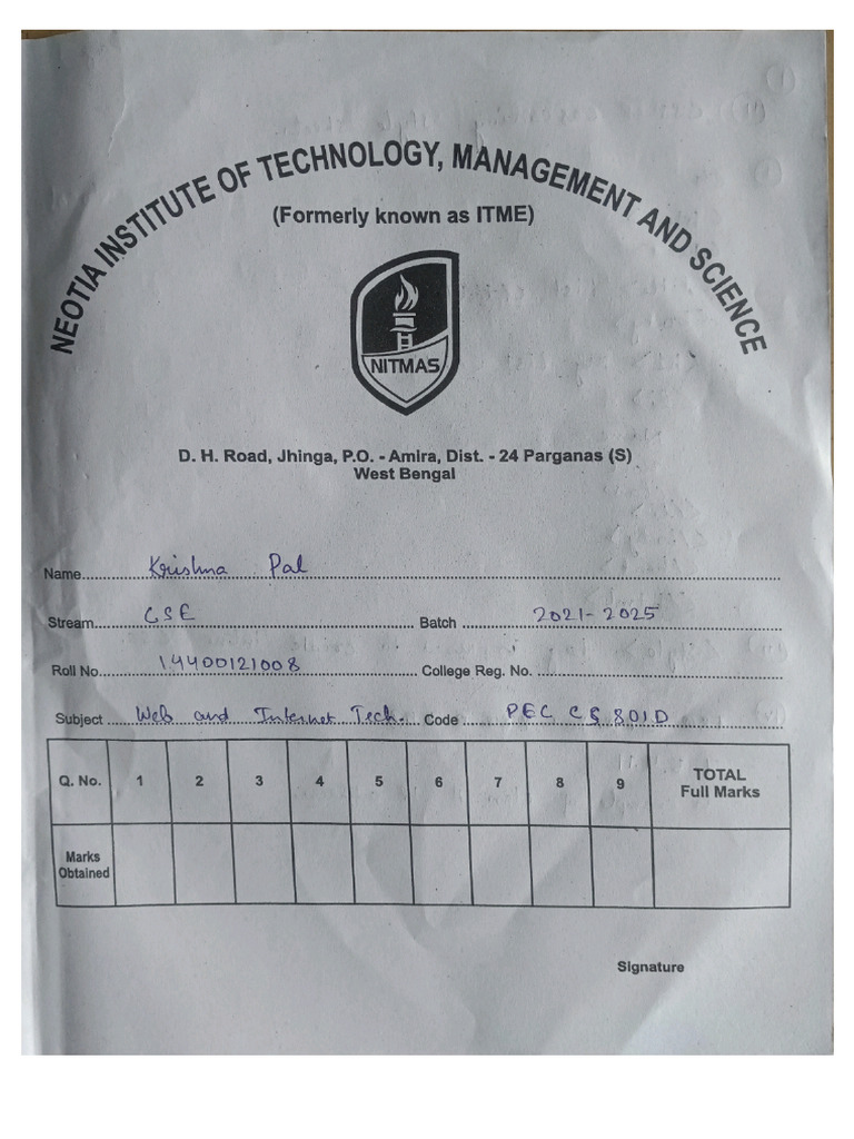 Web And Internet Technology Pdf