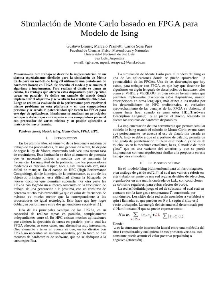 Simulacion Modelo Ising | PDF | Arreglos de compuertas lógicas programables en sitio | Gases