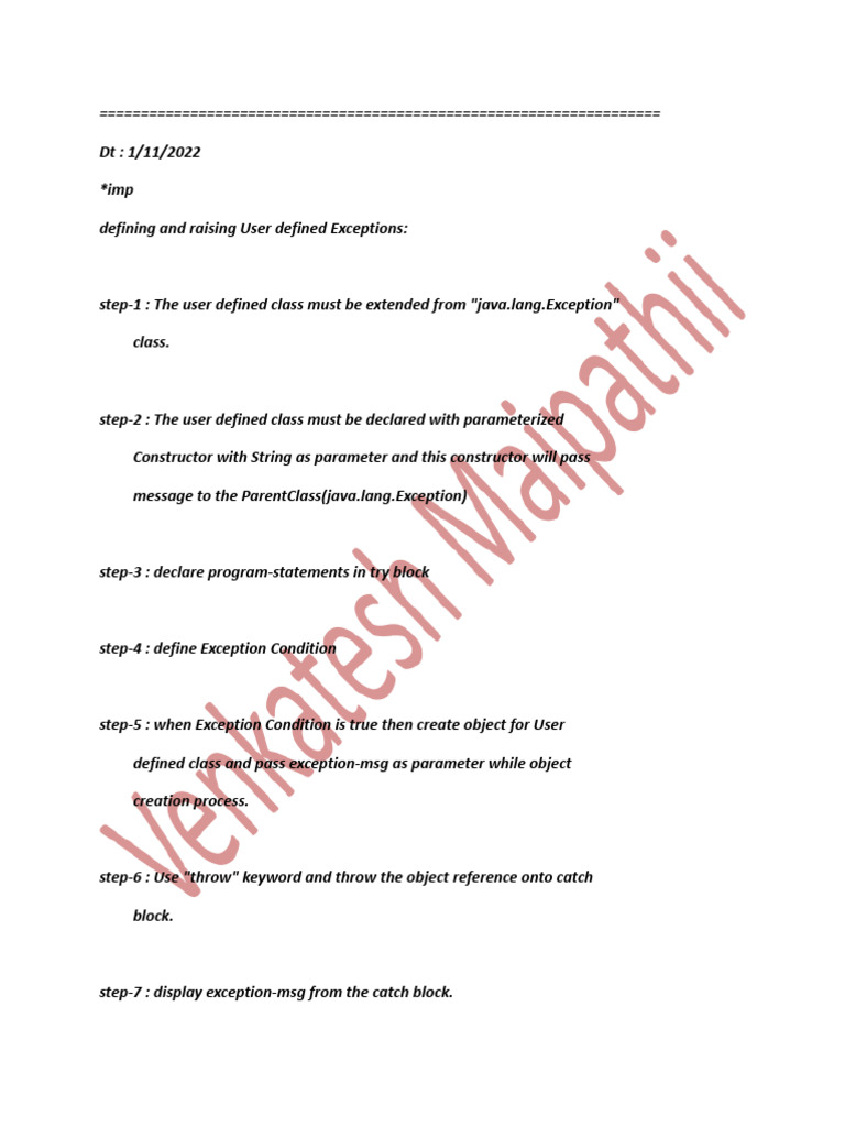 Class Running Notes 1st Nov | PDF | Constructor (Object Oriented ...