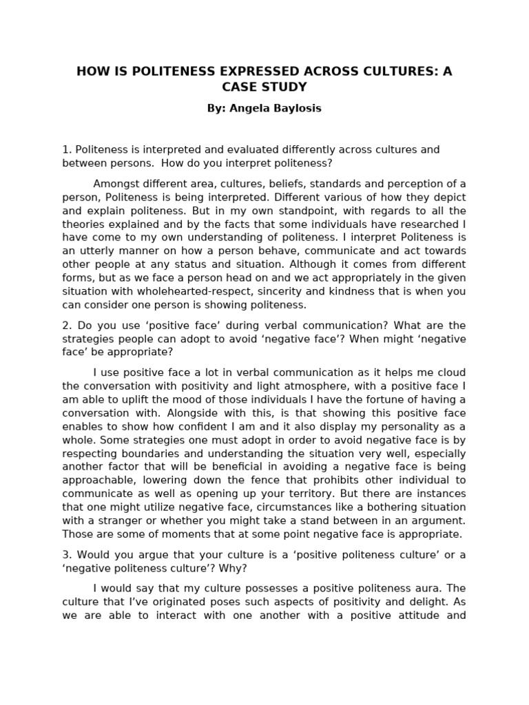How Is Politeness Expressed Across Cultures | PDF | Communication ...