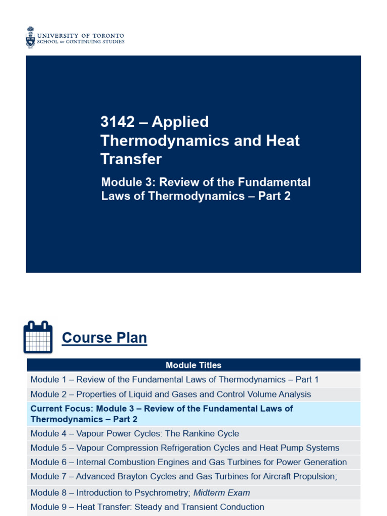 3142 - Module 3 - Review of The Fundamental Laws of Thermodynamics ...