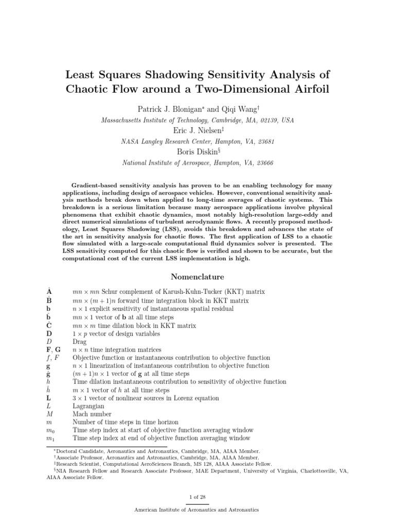 Least Square Shadowing Sentitivity Analysis | PDF | Fluid Dynamics | Computational Fluid Dynamics