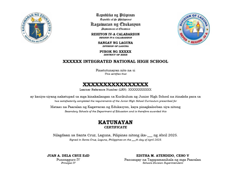 JHS Certificate | PDF