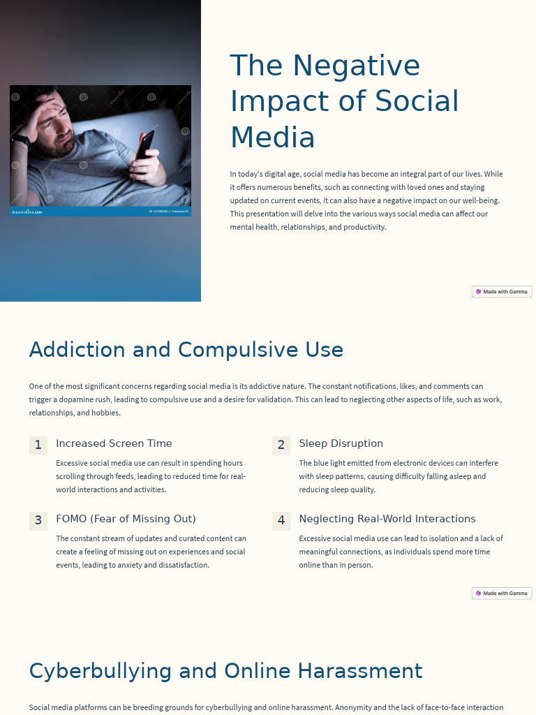 Negative Effects of Social Media Usage | PDF | Popular Culture & Media ...