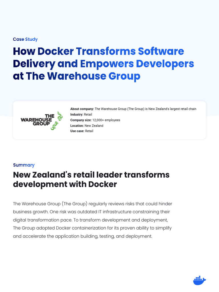 Docker's Impact on The Warehouse Group's Development | PDF ...