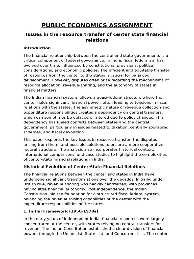 Public Economics Assignment-1 | PDF | Taxes | Government