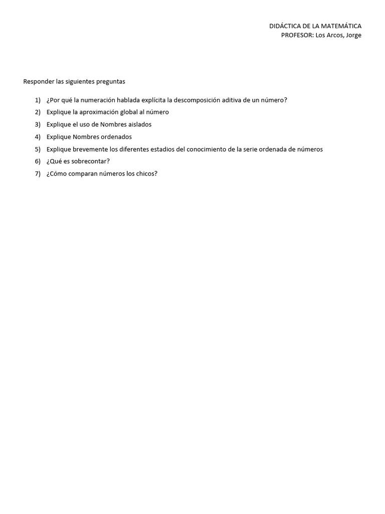 Didáctica de la Matemática: Preguntas Clave | PDF