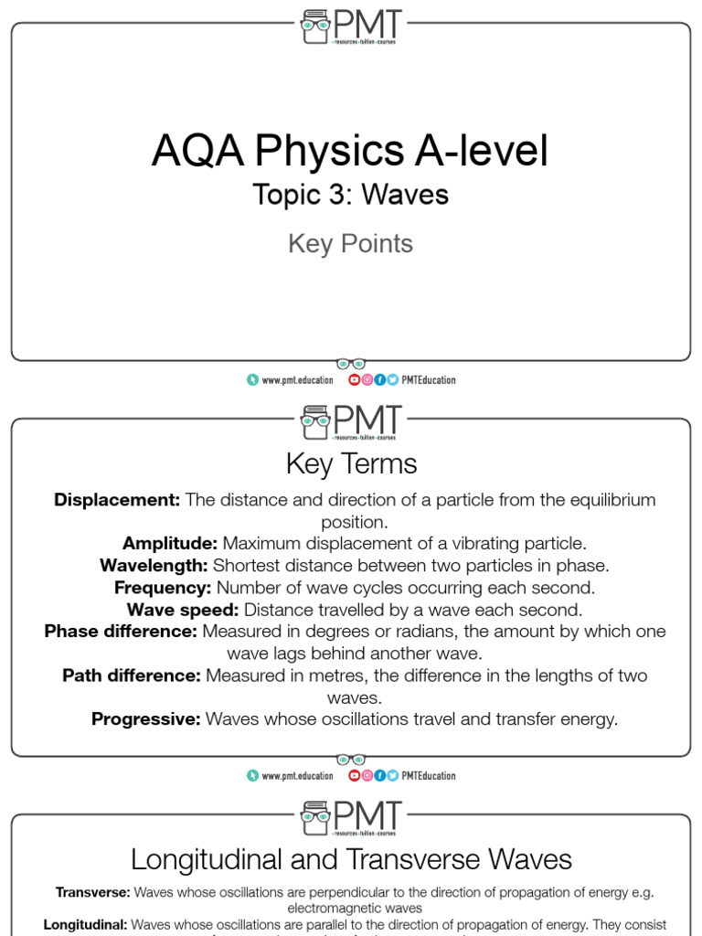 Key Points - Section 3 Waves - AQA Physics A-Level | PDF | Waves ...