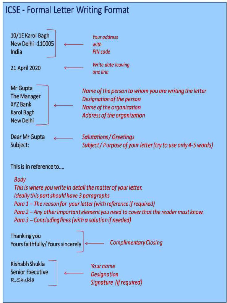 Class 7 English Letter Writing | PDF