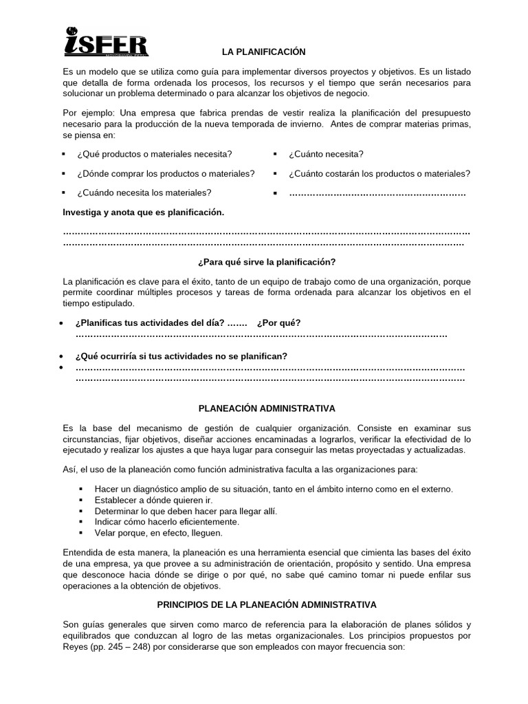 Clase 03 Plan. Orga. | PDF | Planificación