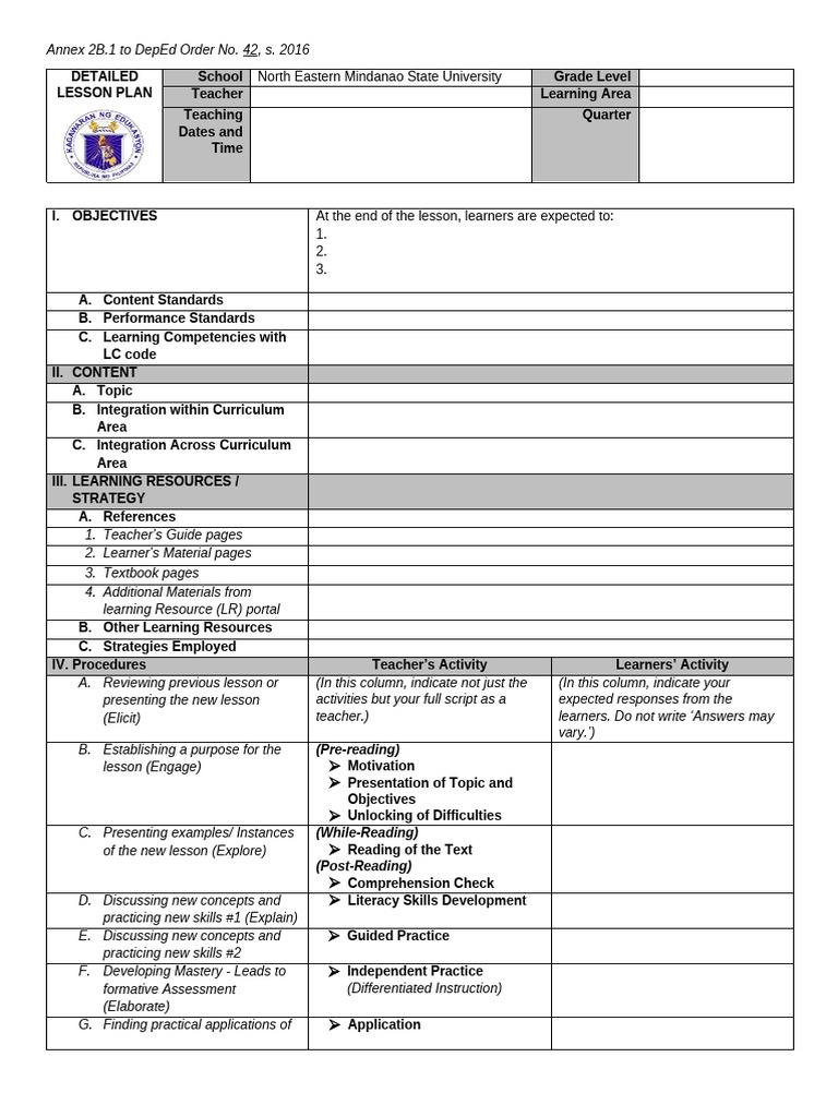 Detailed Lesson Plan (G4-G6) | PDF | Teachers | Lesson Plan