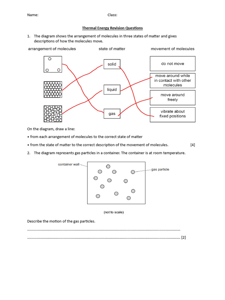 Thermal Energy Revision Questions Guide | PDF | Thermometer | Thermocouple