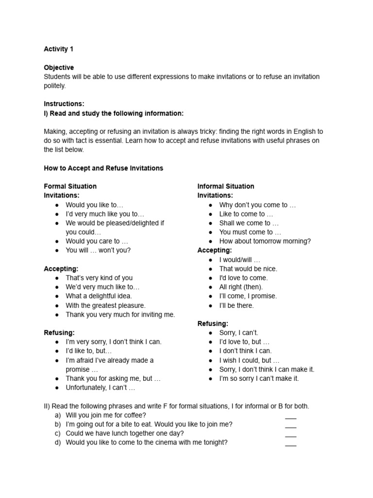 English 1 Lesson 7 Saying Sorry and Thank You Activities | PDF