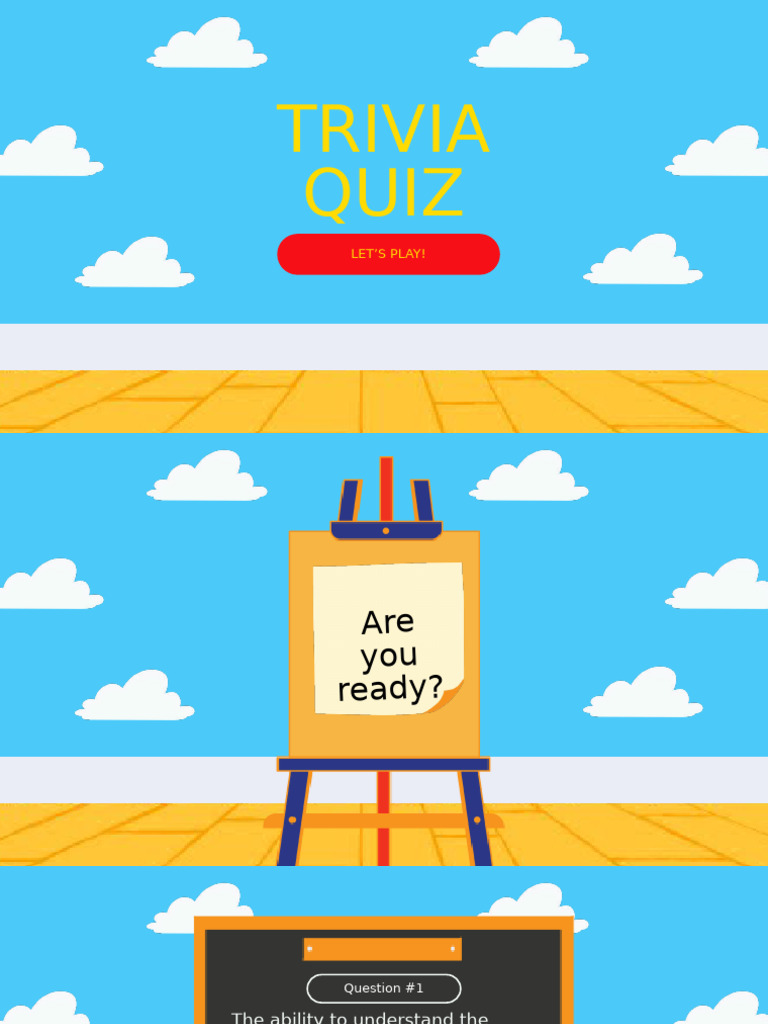 Blue and Yellow Fun Colorful Trivia Quiz Kids Game Presentation ...