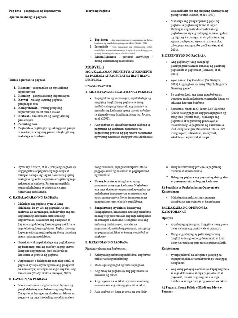 Fildis Reviewer | PDF